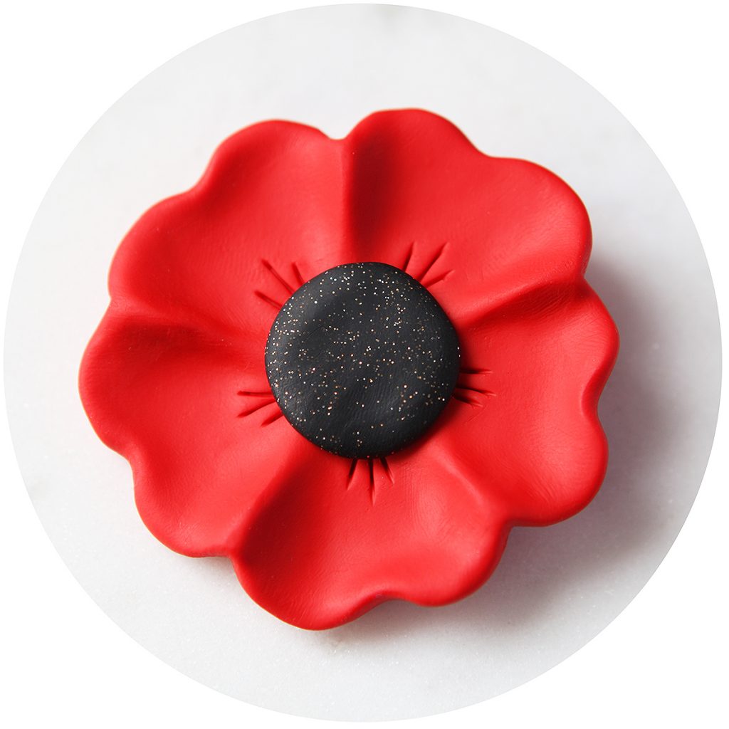 Red poppy brooch + necklace - The Make It Collective