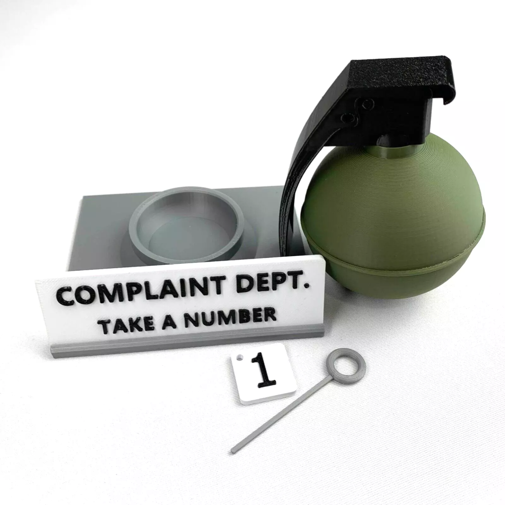 Complaint Dept Grenade - Funny Desk Decor - The Make It Collective